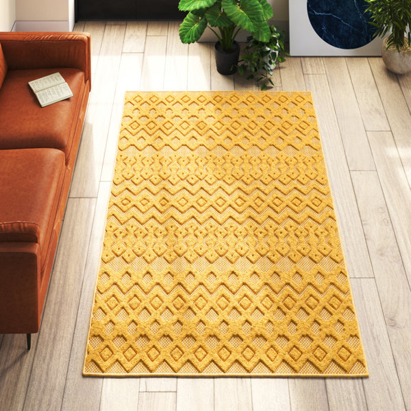 Langley Street Gritton Machine Woven / Power Loomed Yellow Indoor ...