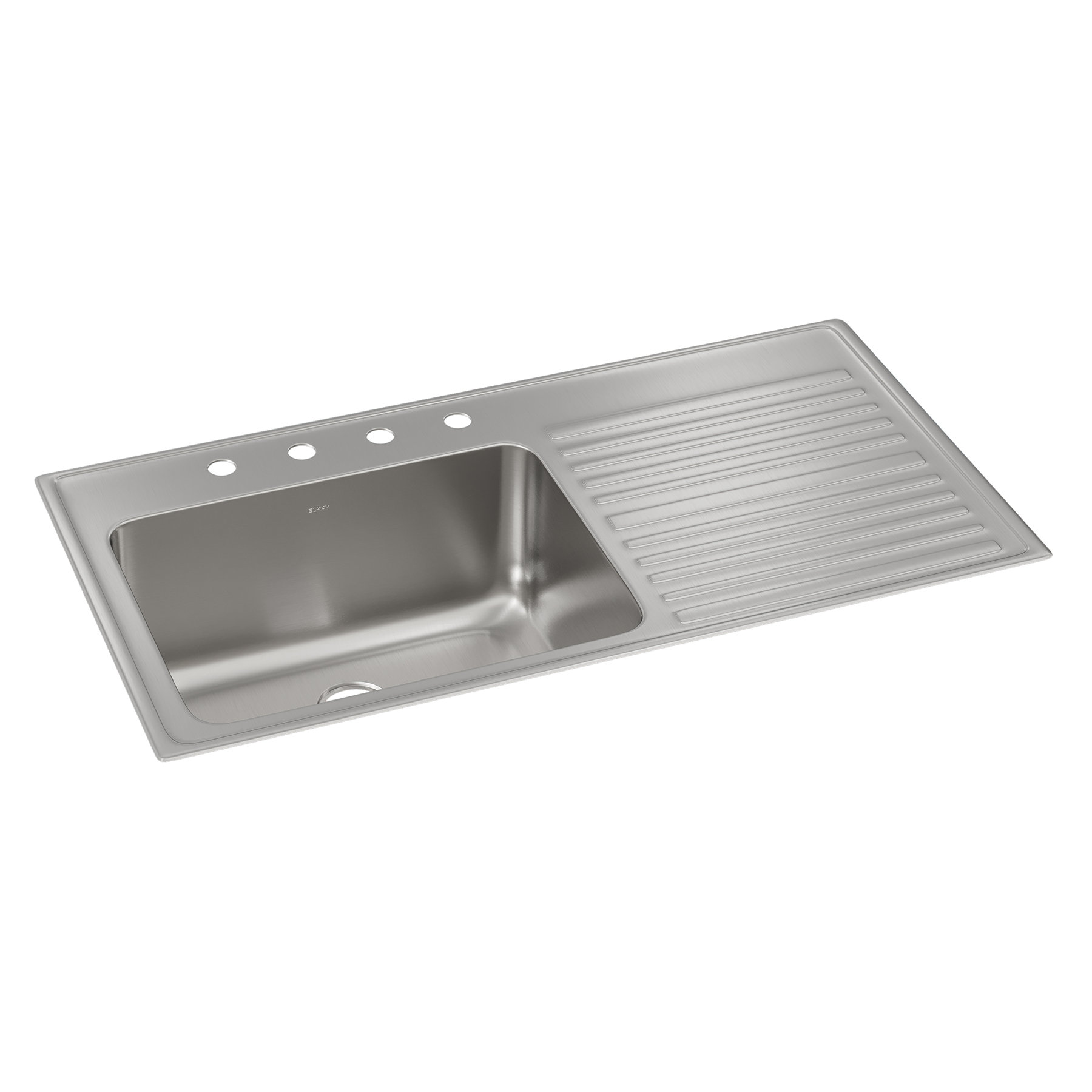 Elkay Lustertone 43" L x 22" W Drop-In Kitchen Sink with Drainboard ...