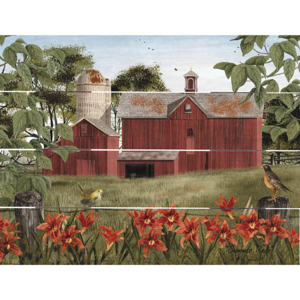 August Grove® Barn On Canvas Painting | Wayfair
