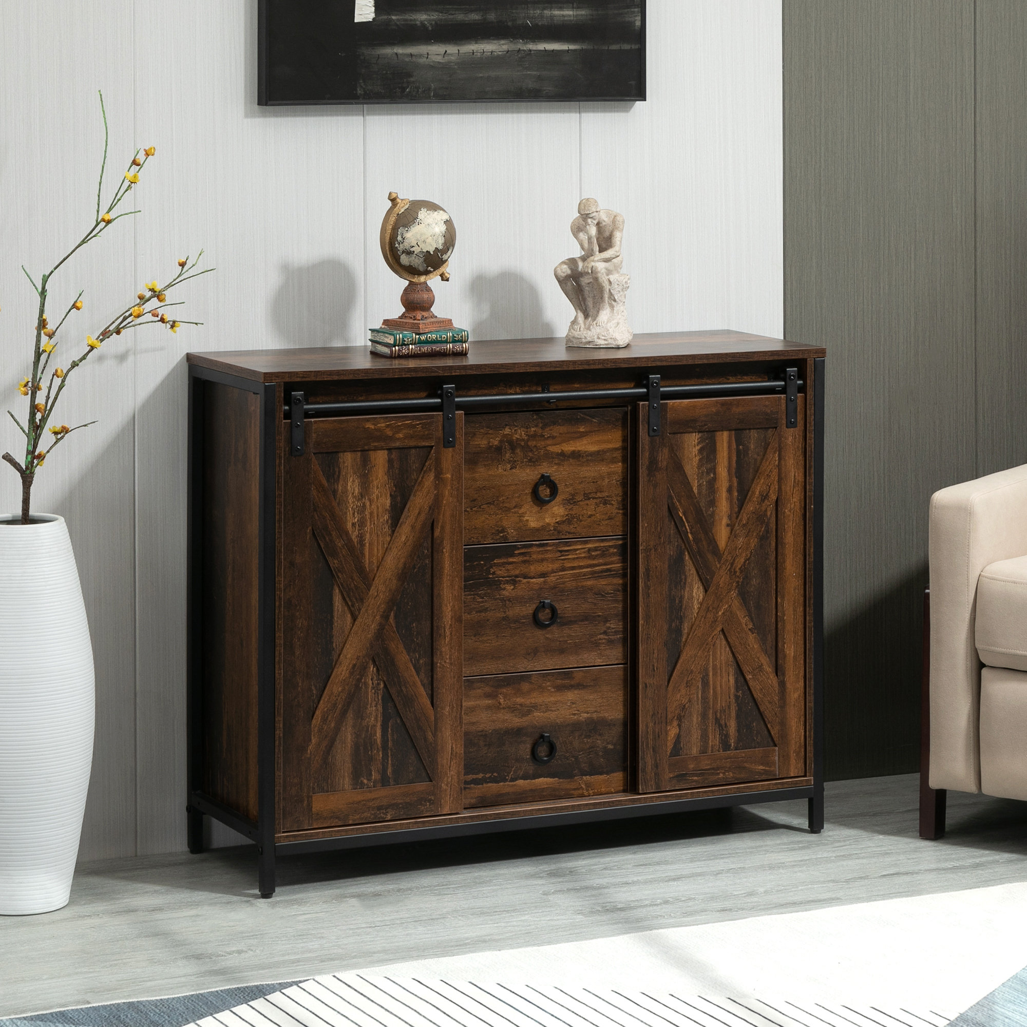 Laurel Foundry Modern Farmhouse 39.25'' Wide 3 Drawer Sideboard ...