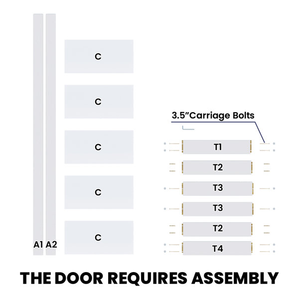 LDB_BUILDING Glass Wood Barn Door with Installation Hardware & Reviews ...