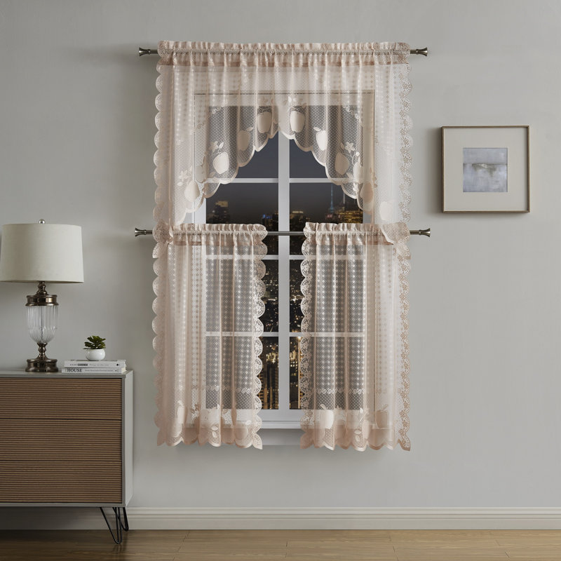 August Grove® Amiyrah Paisley Swag Kitchen Curtain | Wayfair