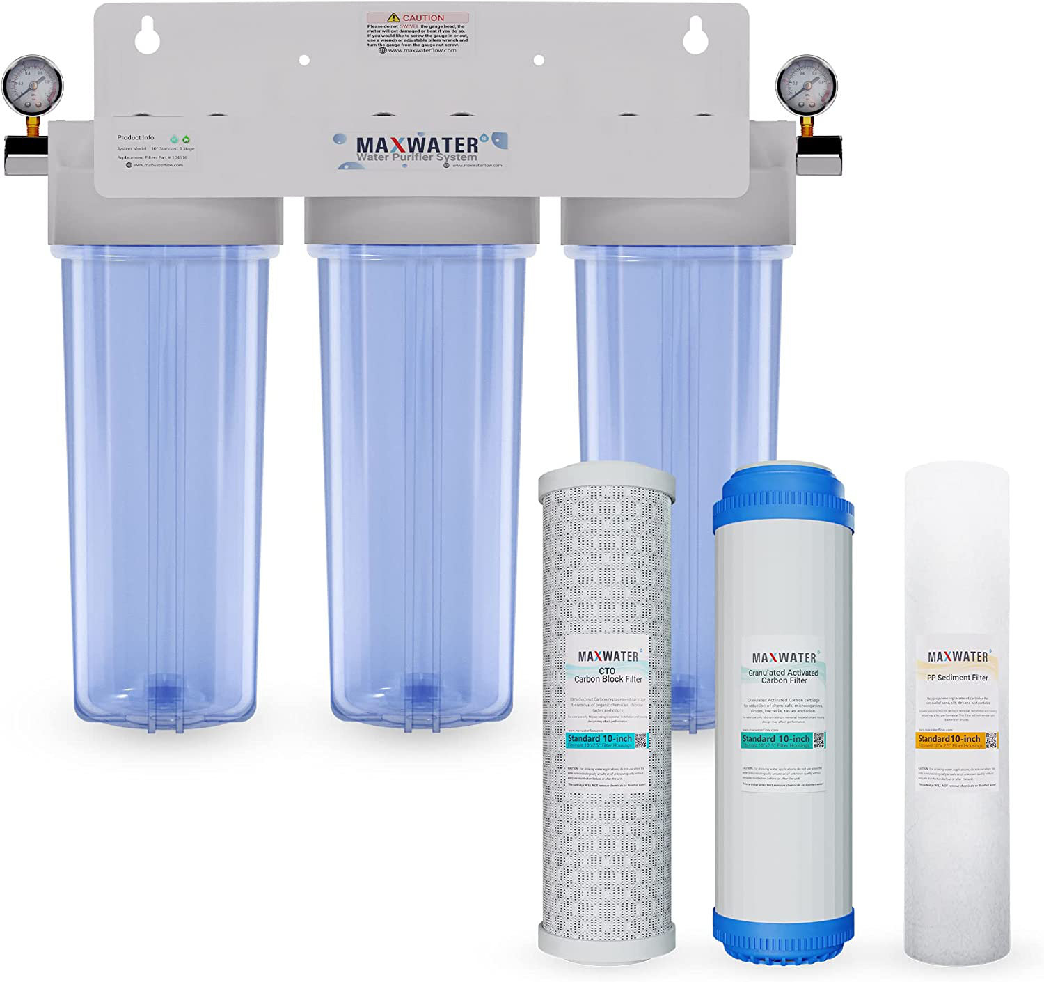 Max Water 3-Stage Standard Whole House Water Filtration System | Wayfair