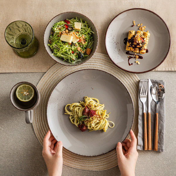 Union Rustic Aagman Stoneware Dinnerware Set - Service for 4 & Reviews ...