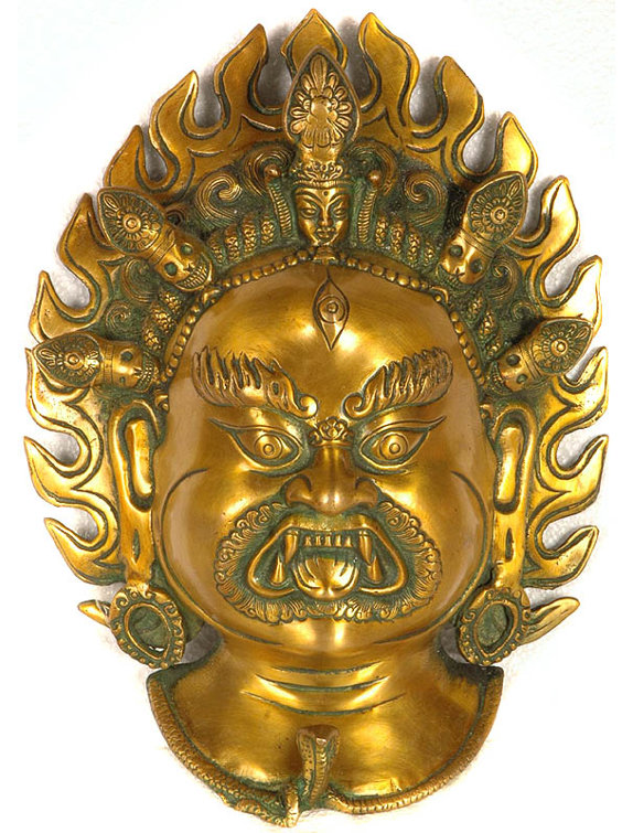 Exotic India Tibetan Buddhist Mahakala Wall Hanging Mask | Wayfair
