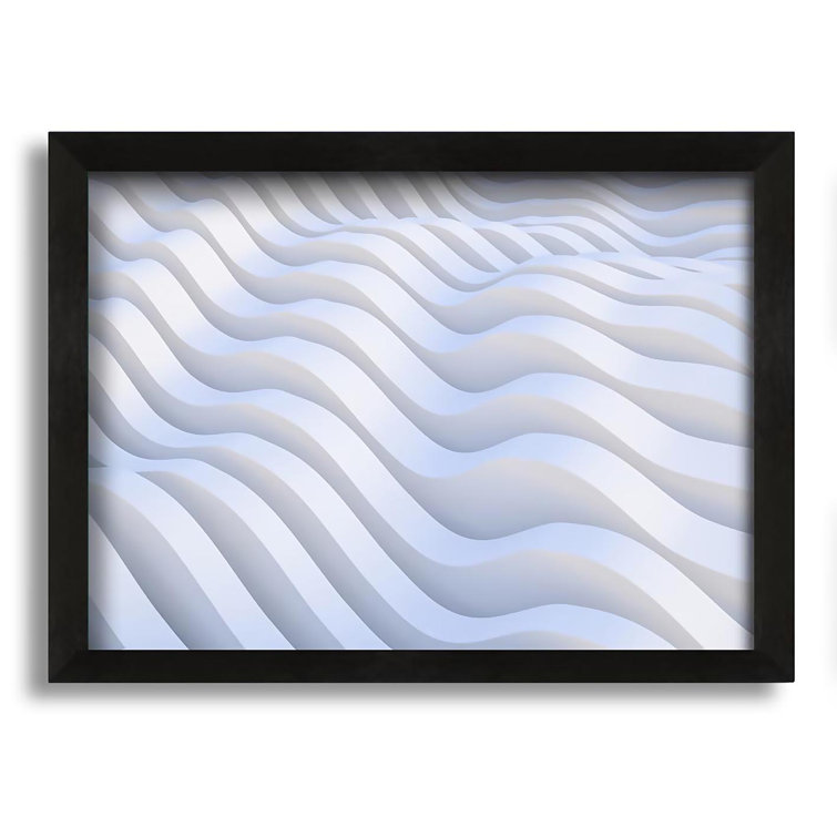 Ivy Bronx Wavy Shapes In White Framed Print | Wayfair.co.uk