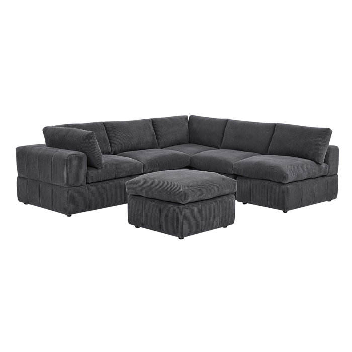 Wade Logan® Arregui 6 - Piece Upholstered Sectional & Reviews | Wayfair