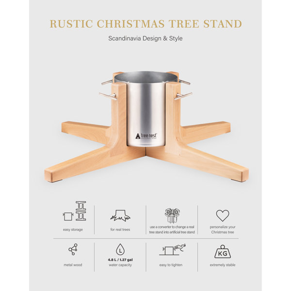 TreeNest Rustic Live Tree Stand & Reviews | Wayfair