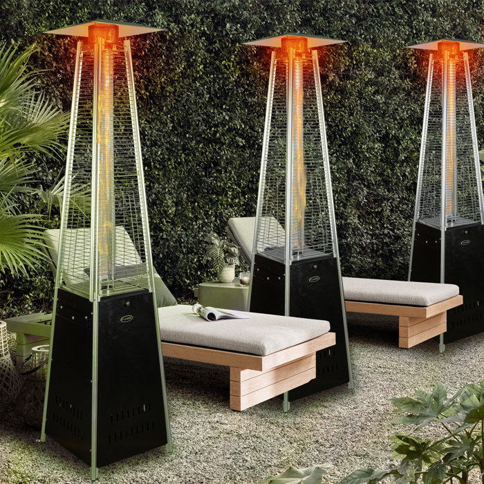 FOOWIN Pyramid Flame 48000 BTU Propane Standing Patio Heater | Wayfair