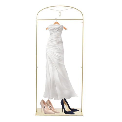 Everly Quinn 7.5ft. H Elegant Minimalistic Garment Rack Wedding Dress ...