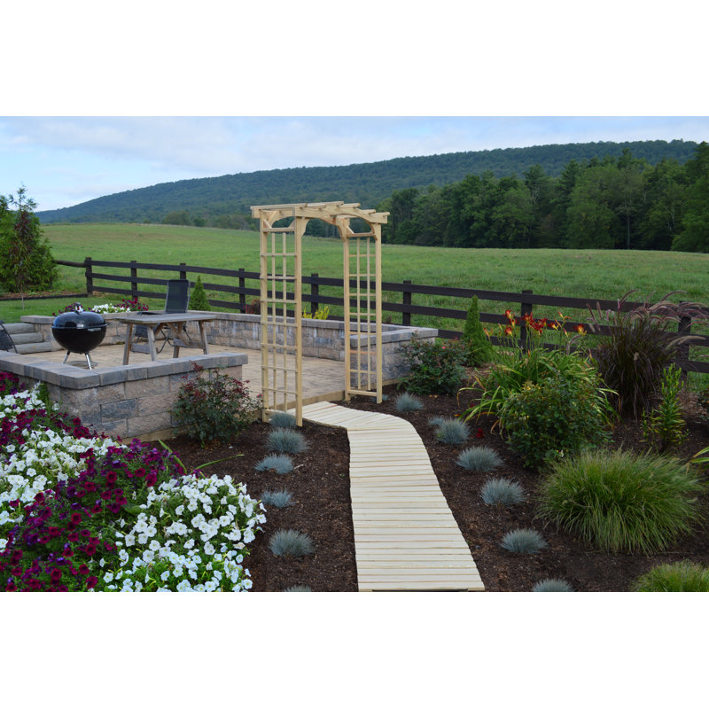A&L Furniture Pressure Treated Pine Arbors 60'' W x 26'' D Solid Wood ...