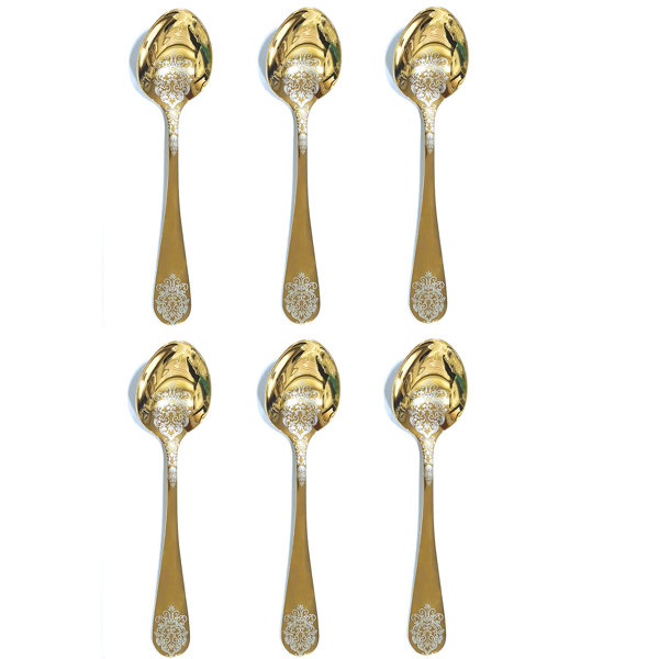 Aulica SHINY GOLD TEA SPOONS - SET OF 6 | Wayfair.co.uk