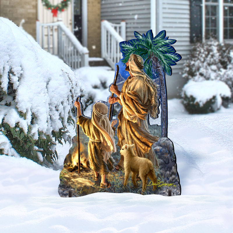 Designocracy Shepherds Keeping Watch Home and Outdoor Decor Lawn Art ...