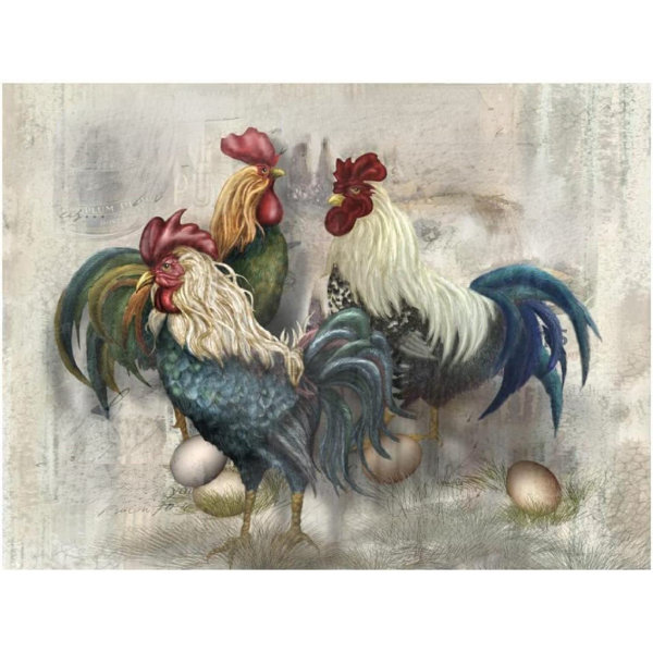Union Rustic Rooster Trio - Unframed Graphic Art | Wayfair