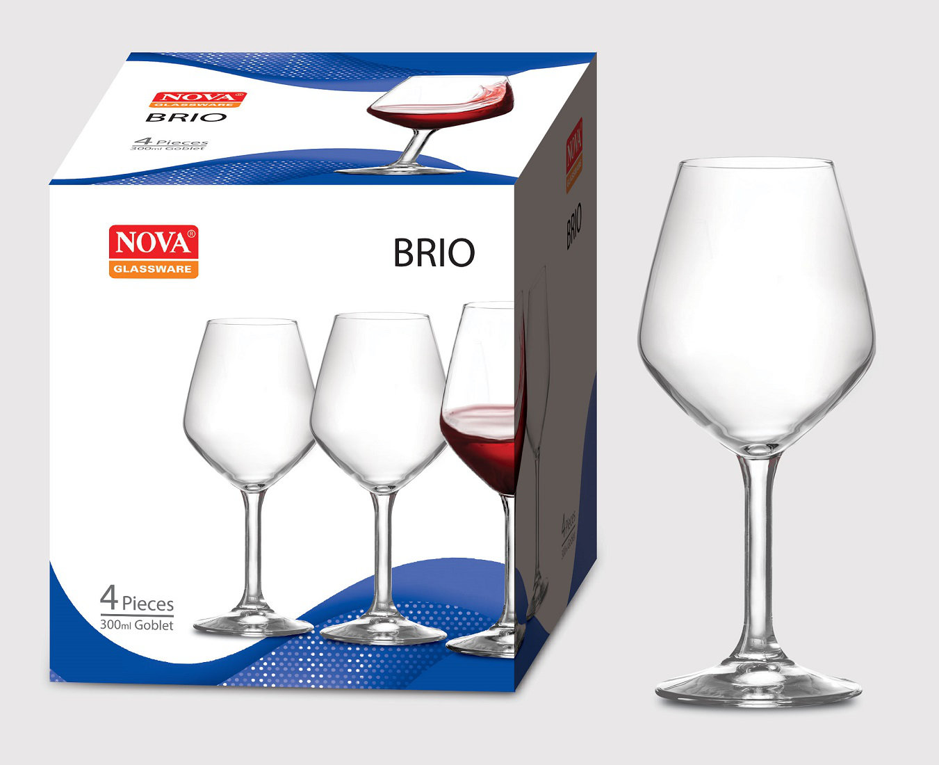 Universal Housewares 4PC GLASS BRIO GOBLET | Wayfair
