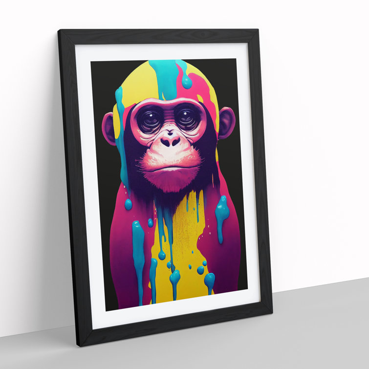 Latitude Vive Paint Drip Monkey No.2 - Wrapped Canvas Graphic Art ...