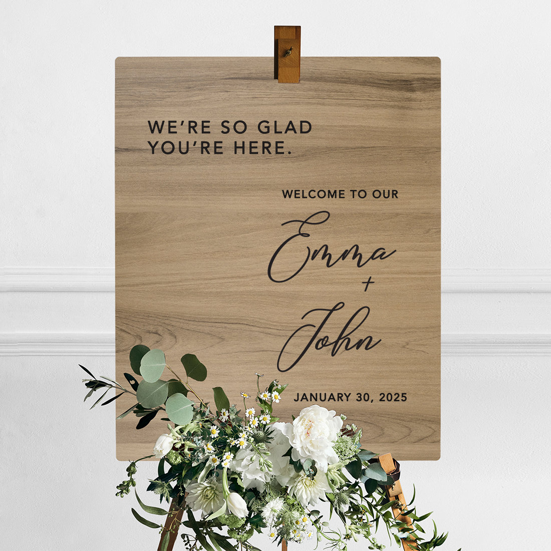 Koyal Wholesale Wooden So Glad You're Here Welcome Sign | Wayfair
