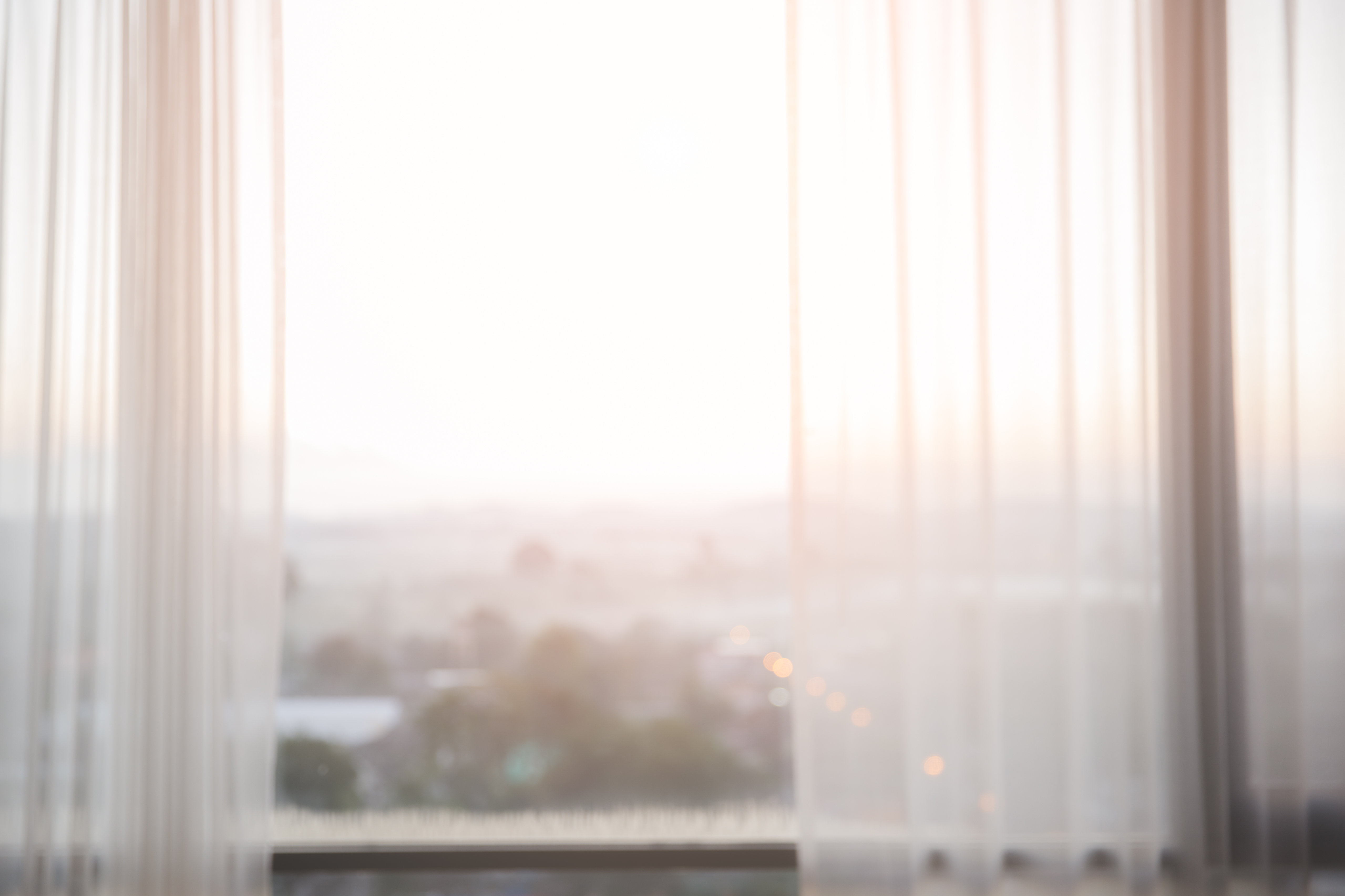 Ebern Designs Curtain Window - Wrapped Canvas Photograph | Wayfair