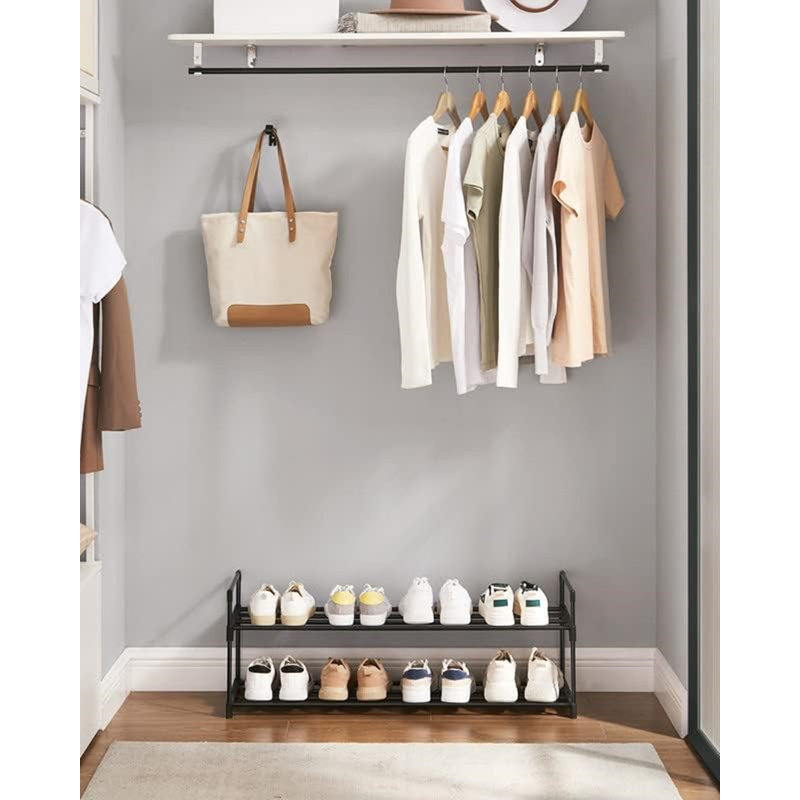 Rebrilliant 10 Pairs Black Metal Shoe Rack | Wayfair