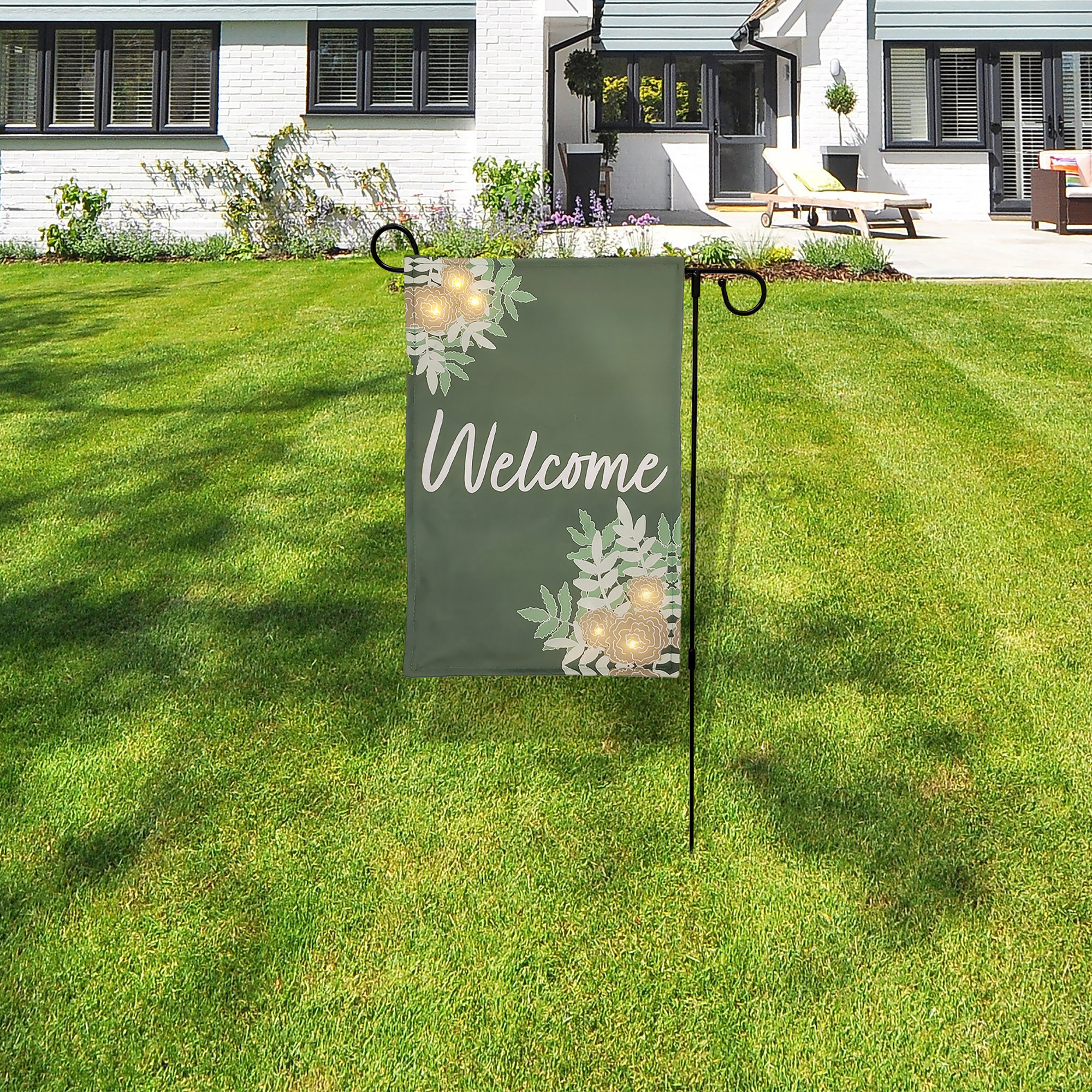 Trinx Briele Battery-Operated Lighted Outdoor Welcome Banner with ...