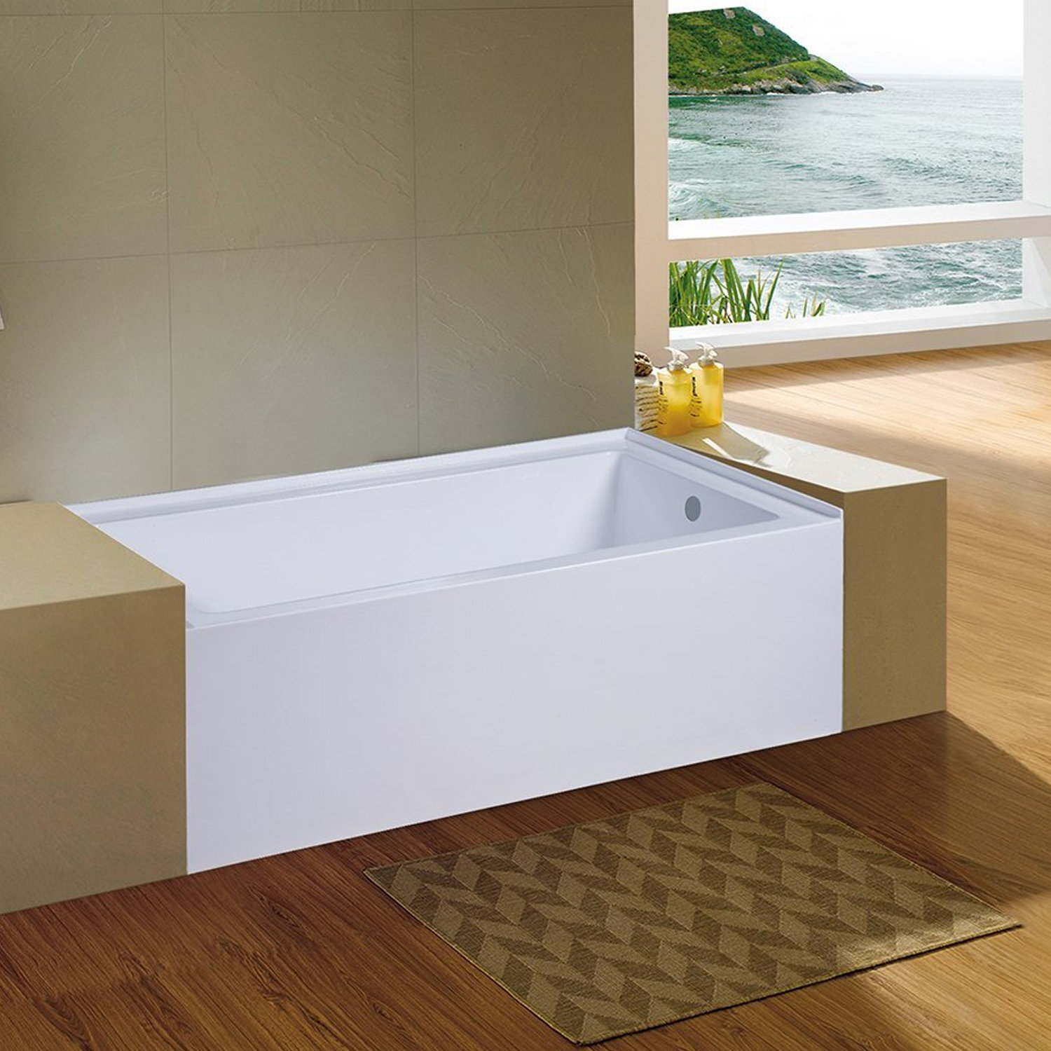 Eviva Nova 60'' x 32'' Alcove/Tile In Soaking Acrylic Bathtub & Reviews ...