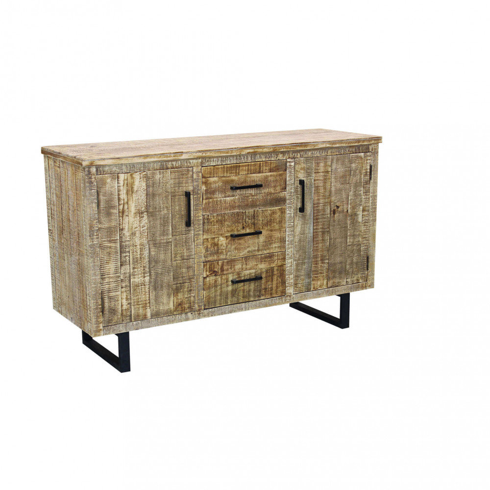 Union Rustic Mirabeau 135Cm Wide 3 Drawer Solid Wood Sideboard ...