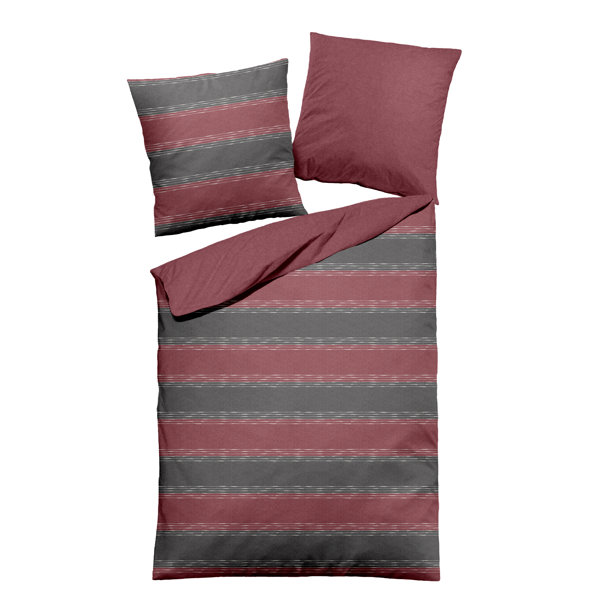Dormisette Webkunst Red/Grey Flannel 81 TC Duvet Cover Set | Wayfair.co.uk