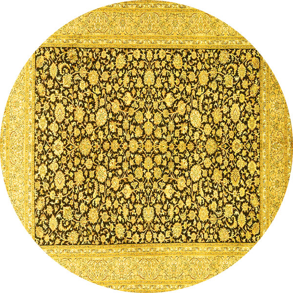 Canora Grey Pranvera Machine Woven / Power Loomed Yellow/Black Rug ...