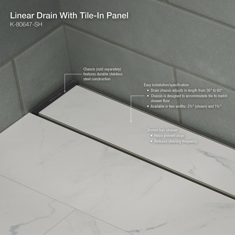 Kohler Linear Grid Shower Drain | Wayfair