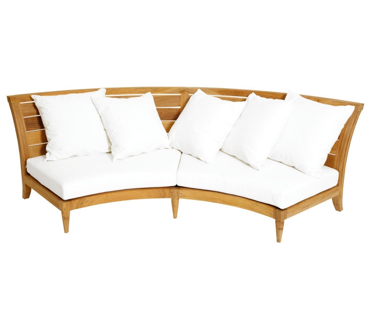 OASIQ Limited 200 101.75'' Wide Outdoor Teak Curved Patio Sectional ...