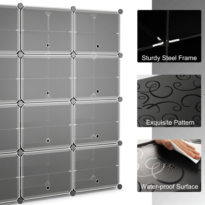 Rebrilliant Portable Shoe Rack Organizer 12-cube 48 Pair Shoe Shelf ...