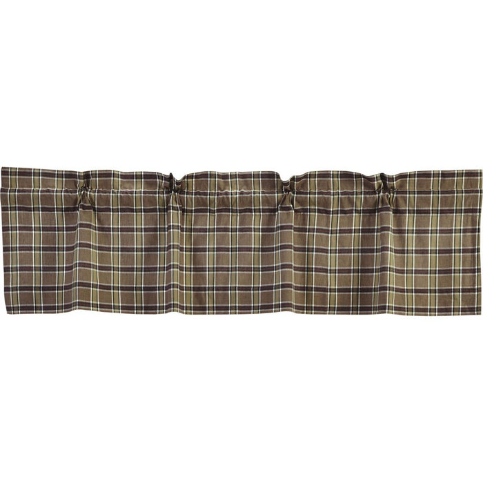 Loon Peak® Dubay Plaid Cotton Tailored Window Valance in Khaki/Raven ...