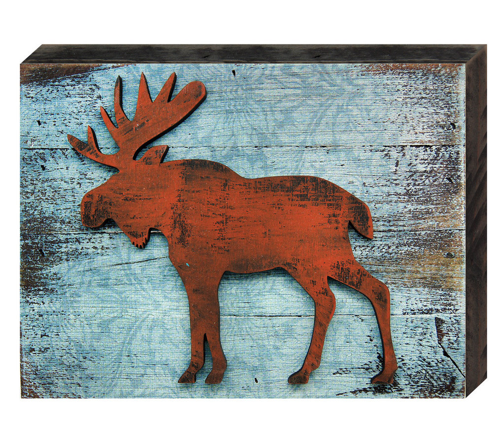 Designocracy Reclaimed Wooden Vintage Moose Wall Décor | Wayfair