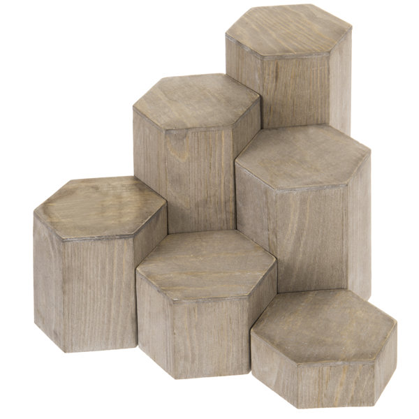 Gracie Oaks 6 Piece Hexagonal Display Stand Risers | Wayfair