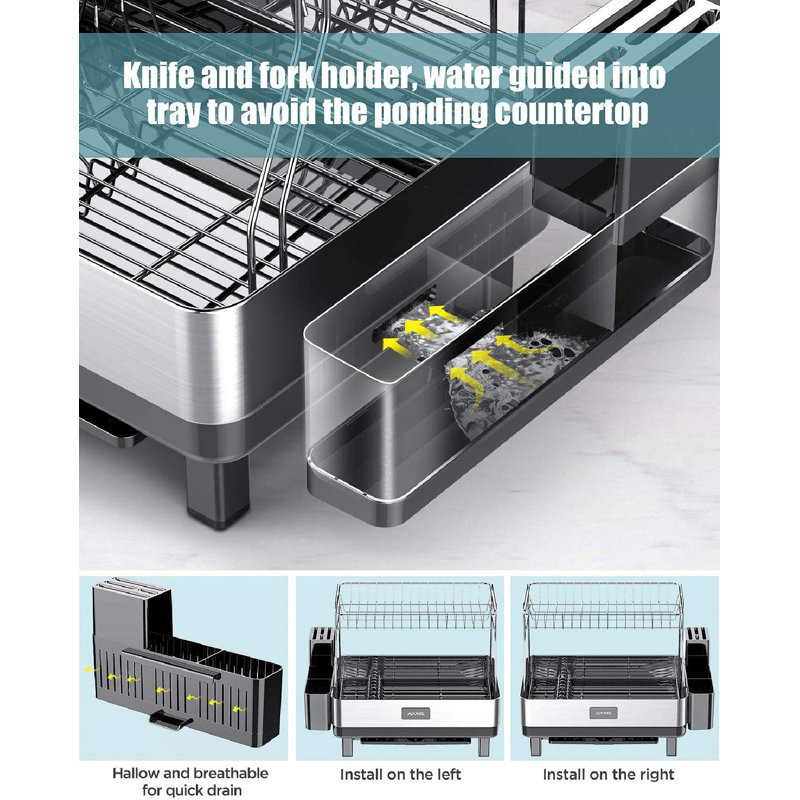 rayintelligent Stainless Steel 2 Tier Dish Rack & Reviews | Wayfair