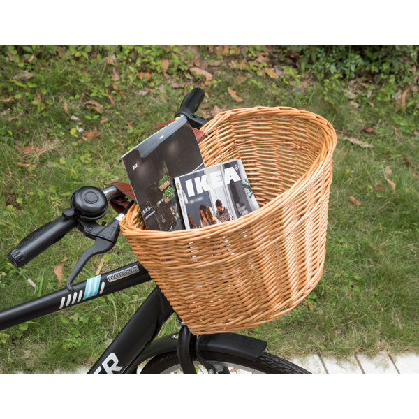 August Grove® Front Bike Wicker Basket & Reviews | Wayfair