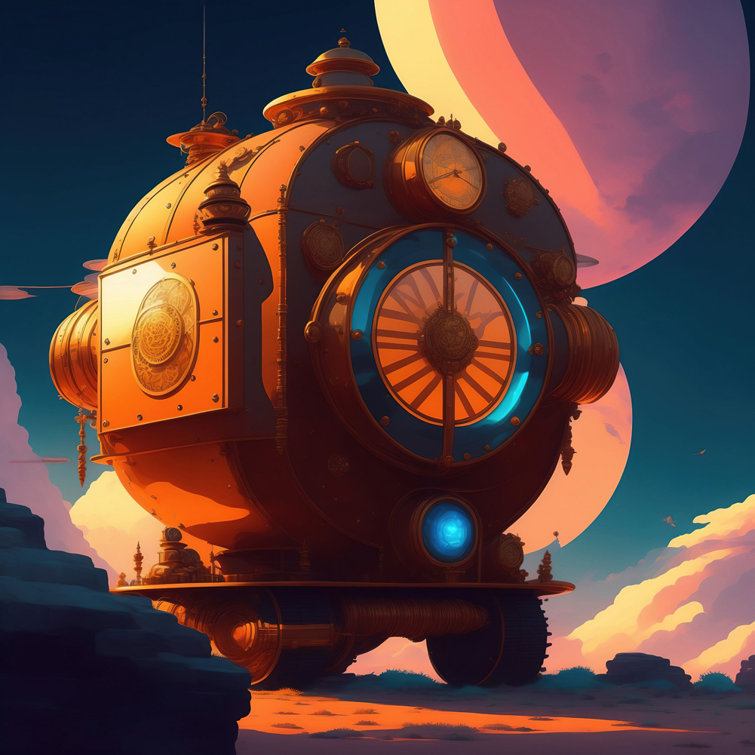 ATX Art Group LLC Time Machine Uber On Canvas by Stephen Chambers ...