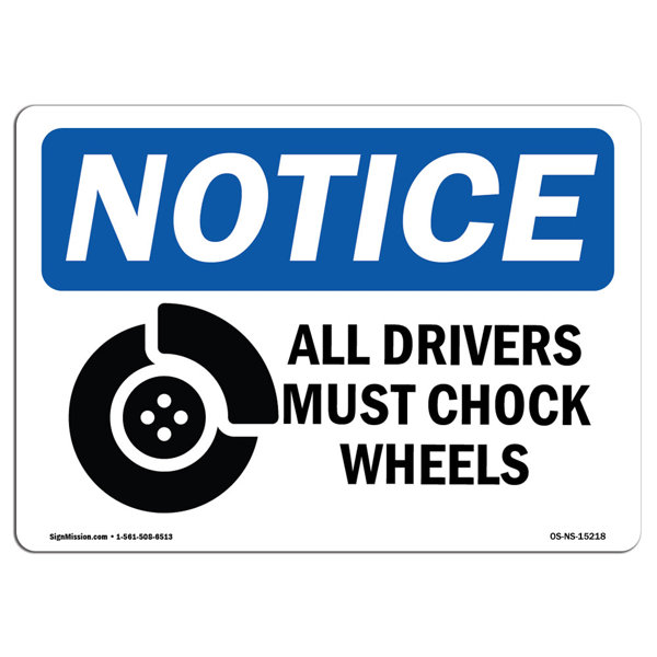 SignMission All Drivers Must Check Wheels Sign | Wayfair