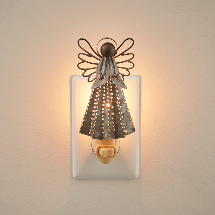 ParkDesignsSplitP Galvanized Angel Night Light | Wayfair