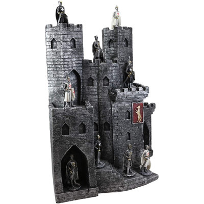 Red Barrel Studio® Tesni Burgundy Stonewall Castle Fortress Display ...