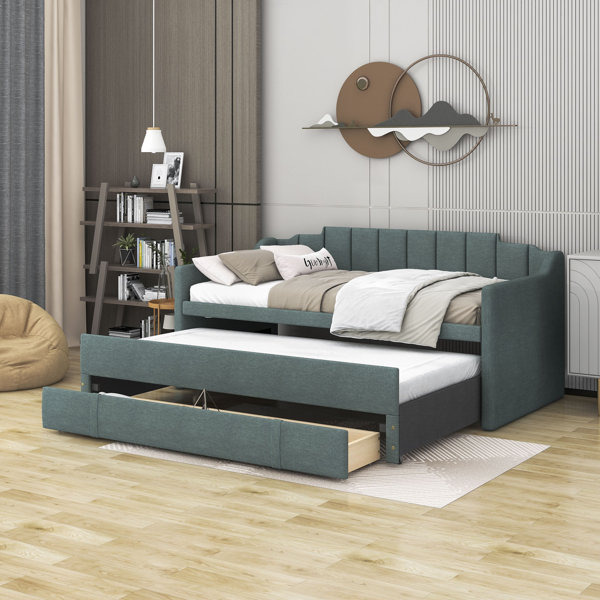 Wildon Home® Nadia Upholstered Daybed with Trundle | Wayfair