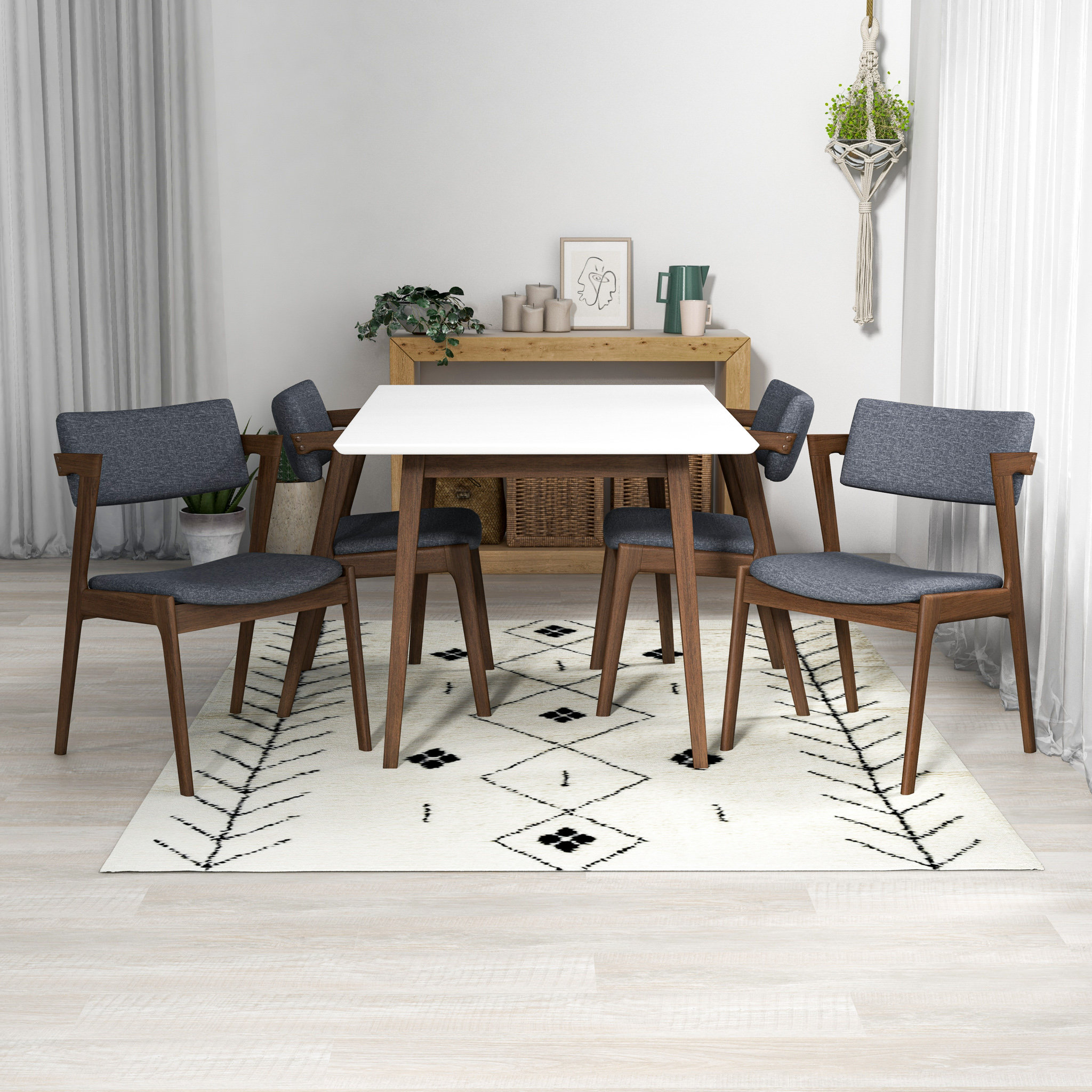 Corrigan Studio® Kippar 4 - Person Eucalyptus Solid Wood Dining Set ...