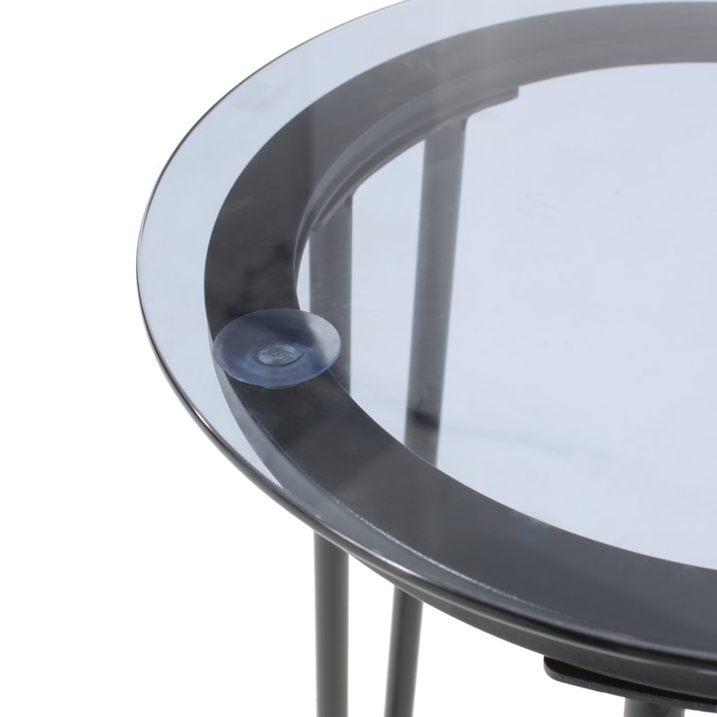 Latitude Run® Leonard Glass Outdoor Side Table & Reviews | Wayfair