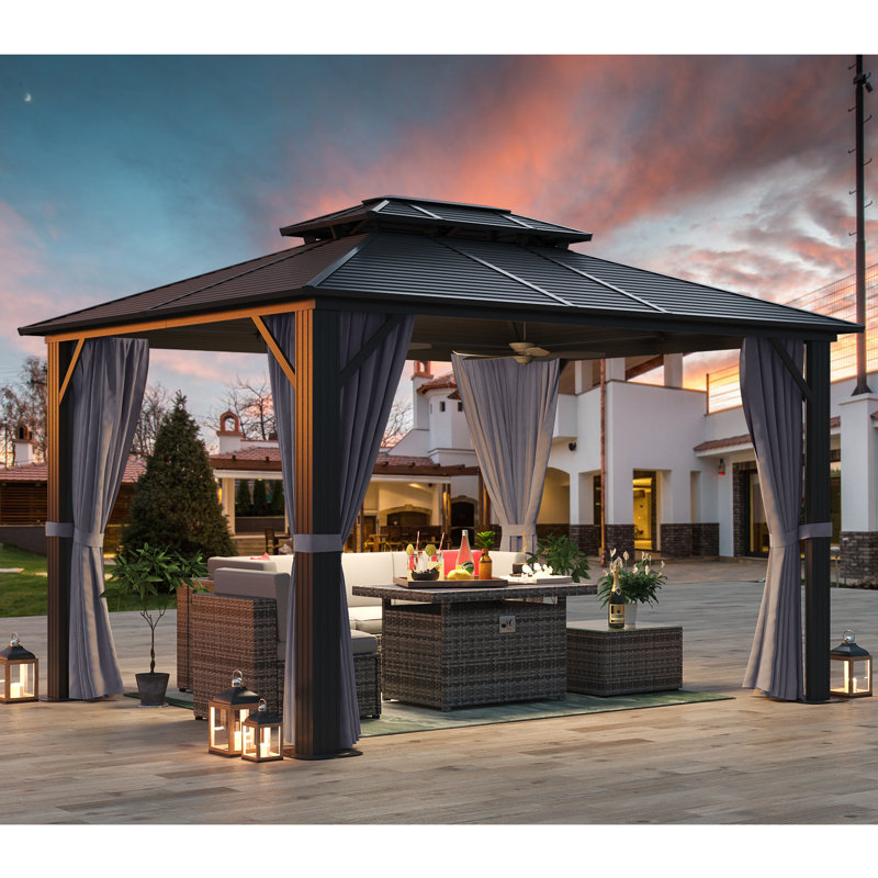 JolyDale 12' Ft. W x 10 Ft. D Aluminum Patio Gazebo & Reviews | Wayfair