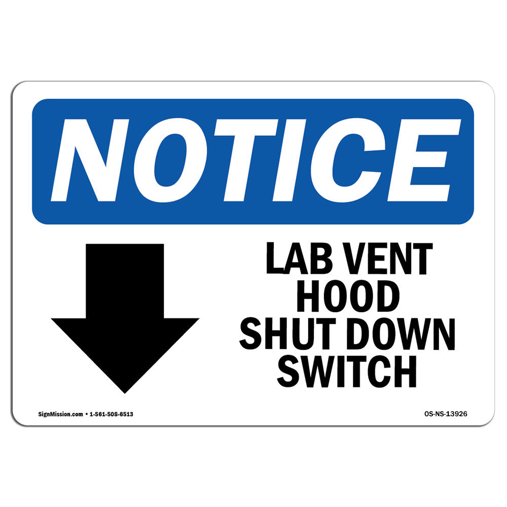SignMission Lab Vent Hood Shut Down Switch Sign with Symbol | Wayfair