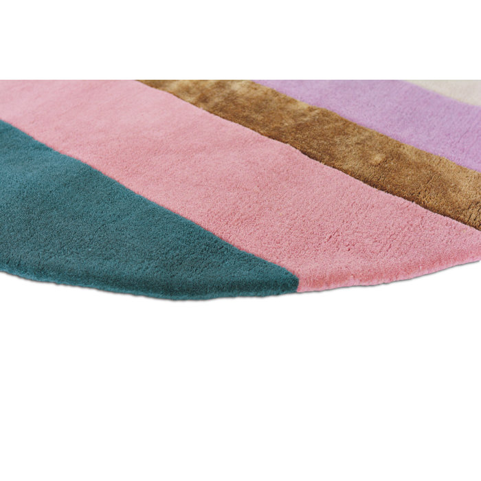 Ted Baker Handmade Wool Teal/Gold/Pink Rug | Wayfair