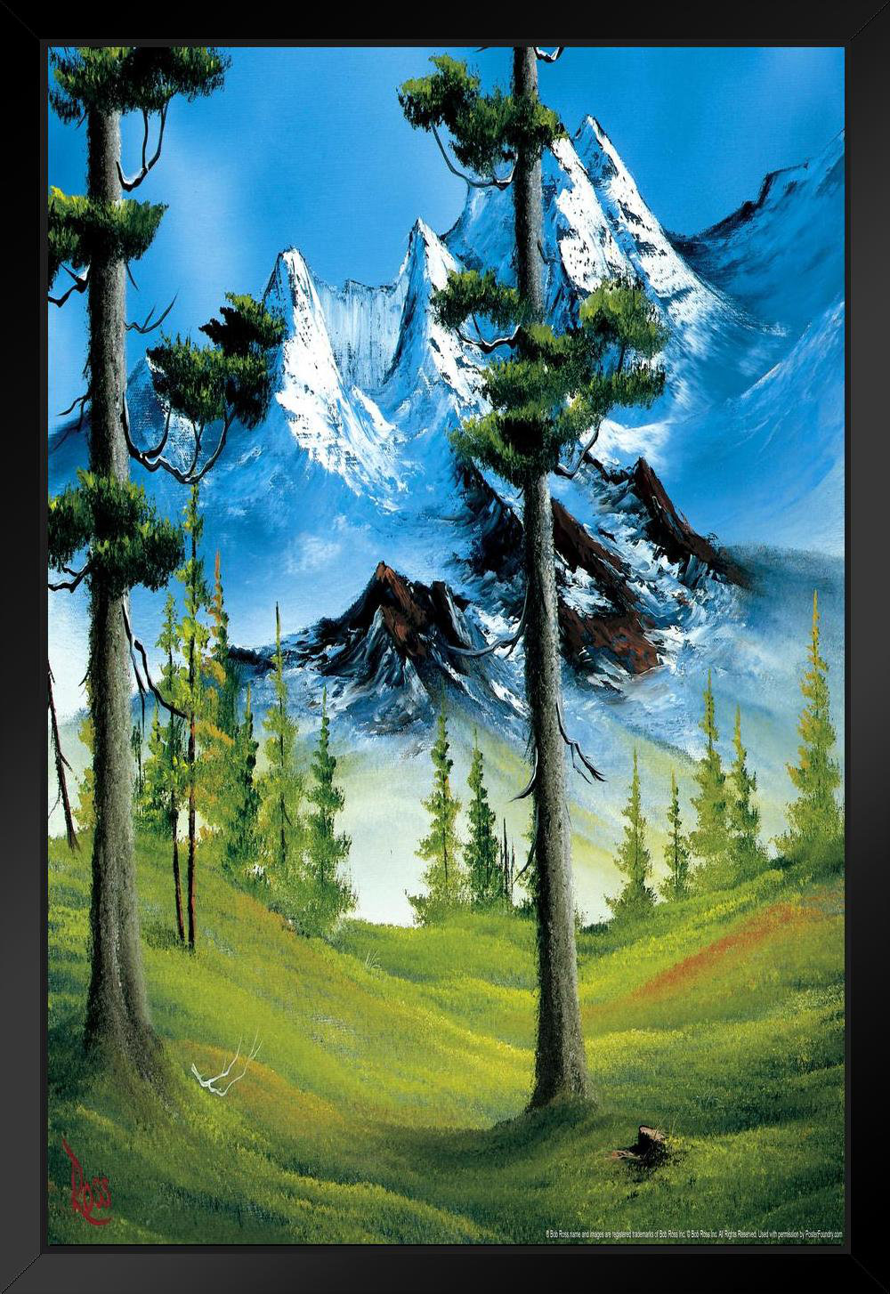 Loon Peak® Bob Ross Mountain Glory Art Print Painting Bob Ross Poster ...