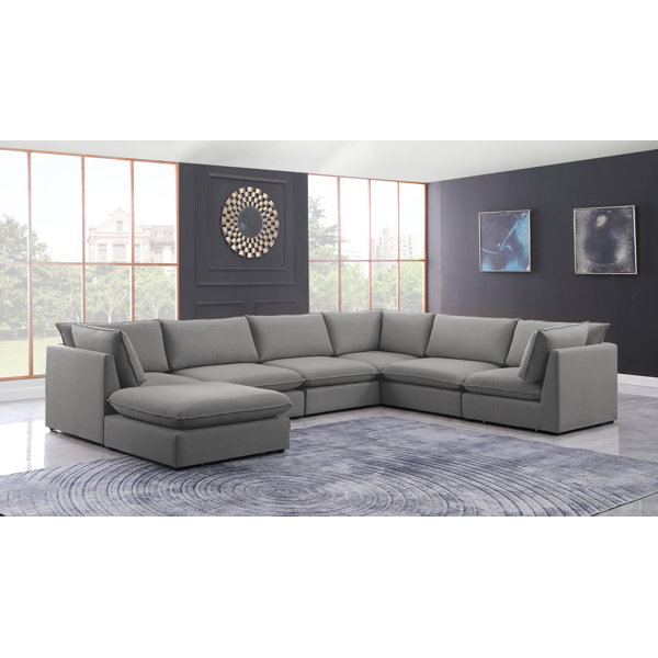 Orren Ellis Victorya Grey Durable Linen Modular Sectional - Wayfair Canada