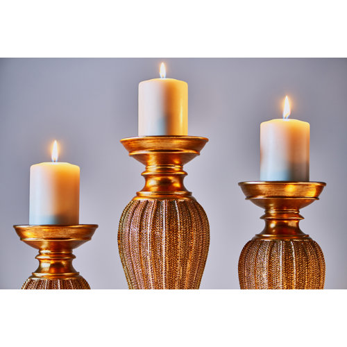 House of Hampton® 3 Piece Plastic Candlestick Set & Reviews | Wayfair