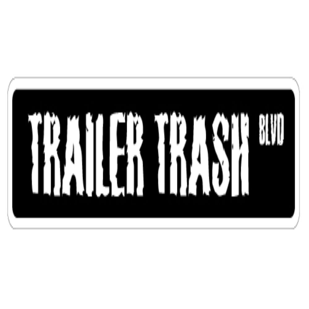 SignMission Trailer Trash Street Sign White Park Redneck Hick Mobile ...
